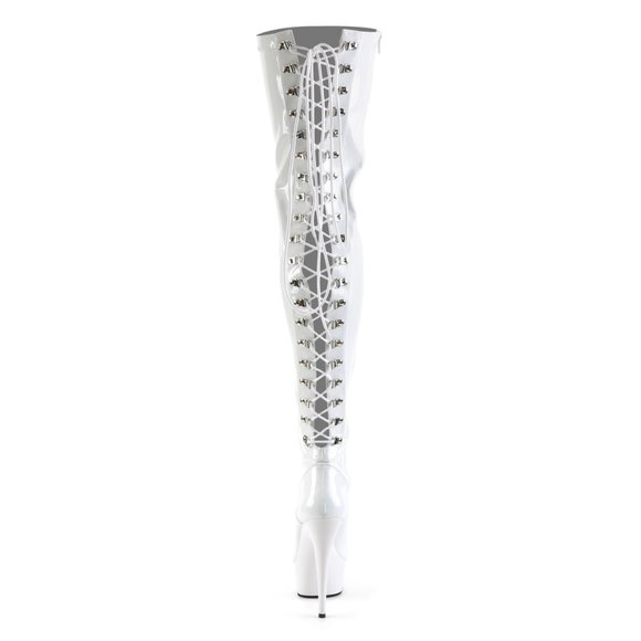 Pleaser | Shoes | Pleaser Delight 363 White Thigh High Platform Boots ...